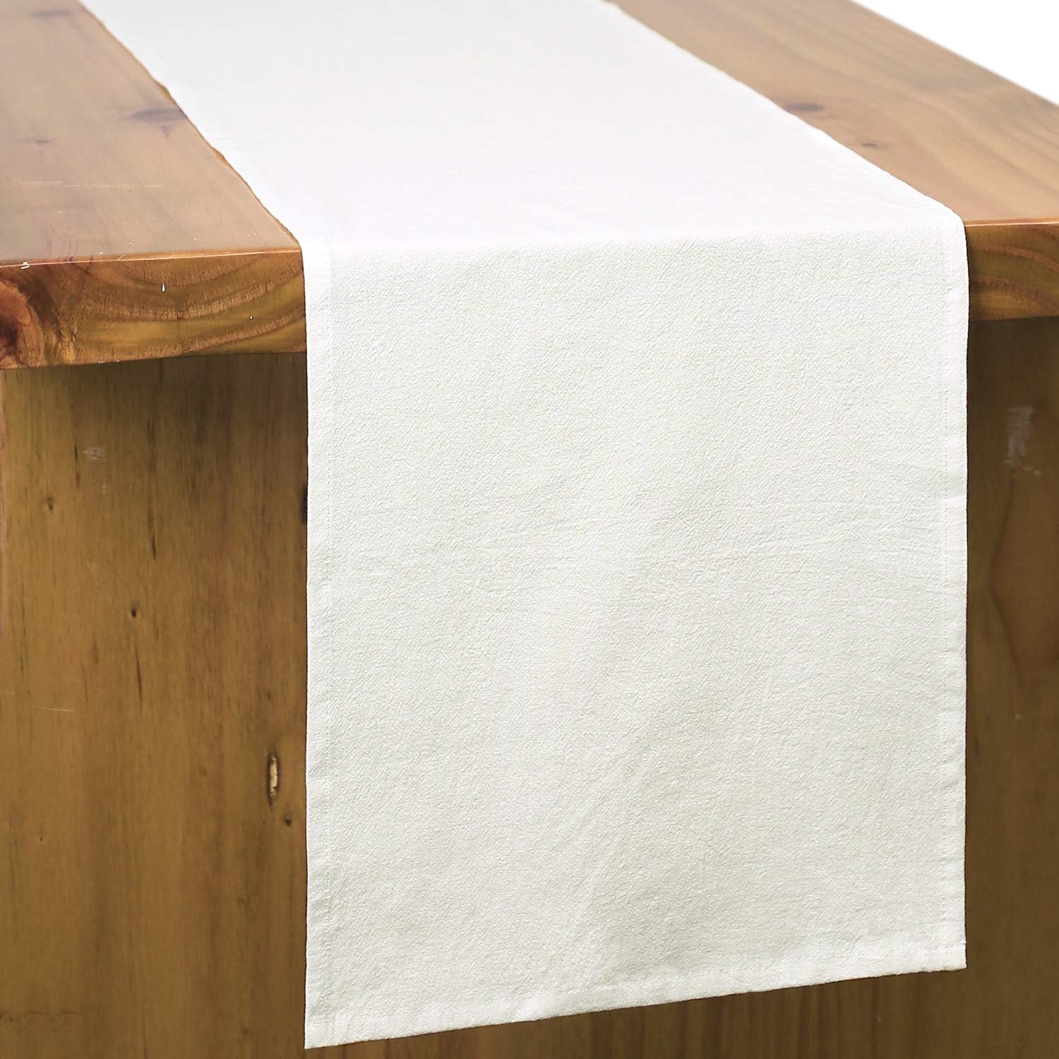Amazon.com: Letjolt White Table Runner 72 Inches Long Rustic Table ...