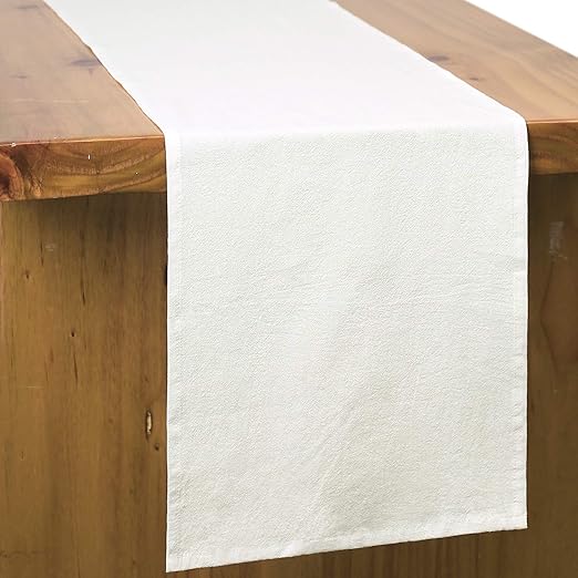 Amazon.com: Letjolt White Table Runner 72 Inches Long Rustic Table ...