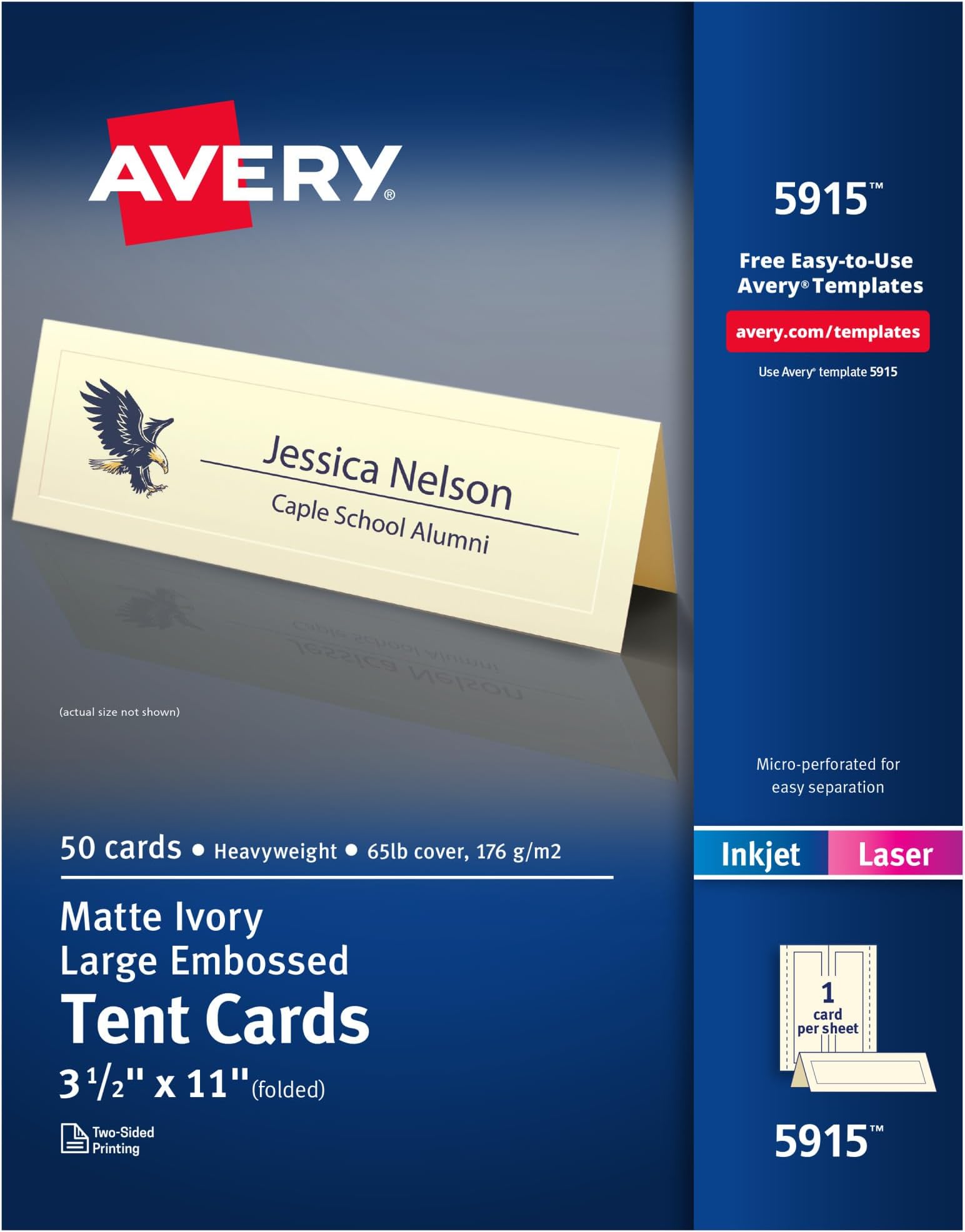 Avery 5309 Large Embossed Tent Cards at Samuel Galan blog