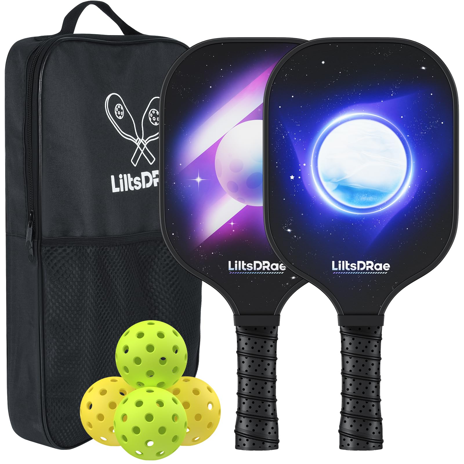 Pickleball Paddles, Fiberglass Pickleball Paddles Set of 2, Lightweight ...