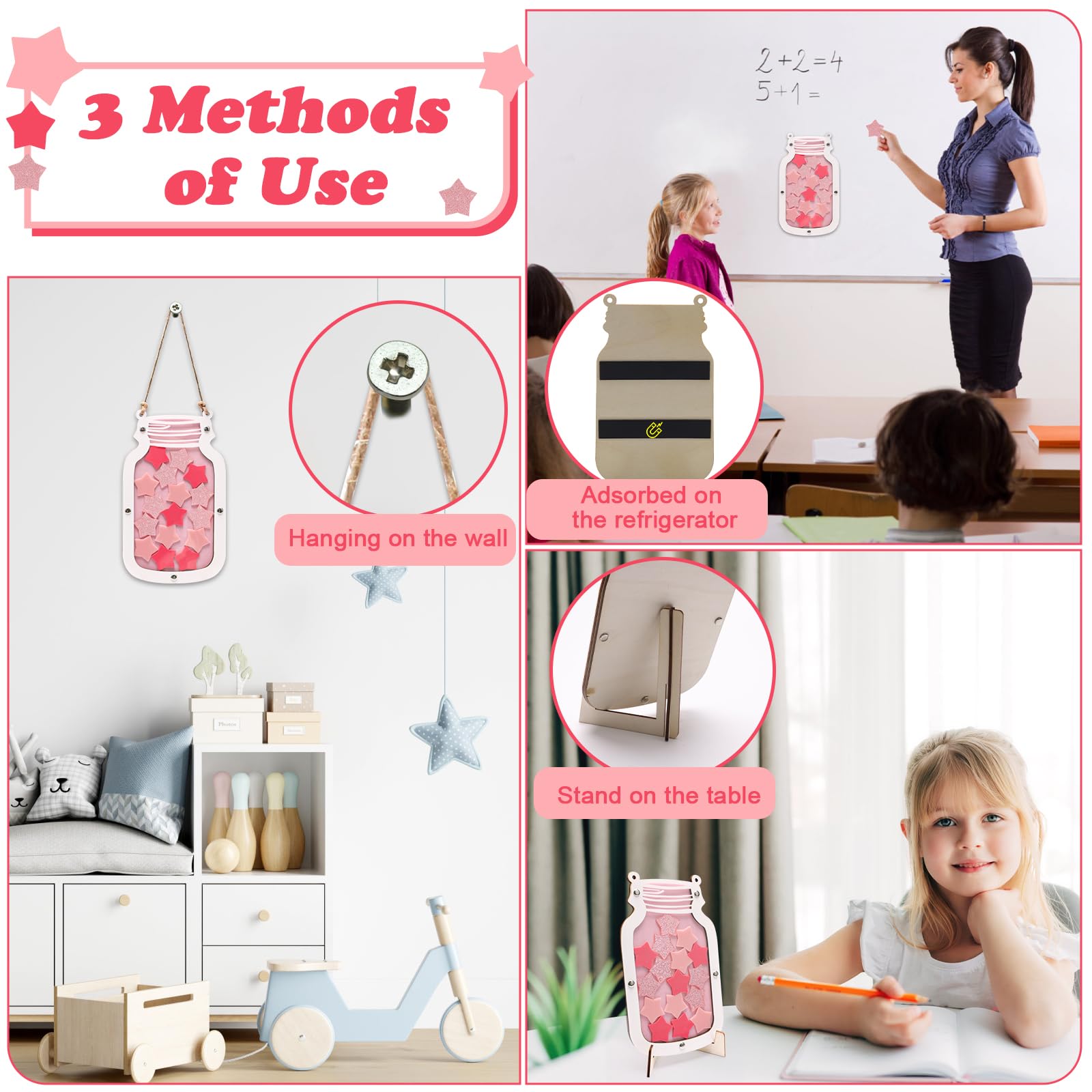 Pink Reward Incentive Jar with Stars, Winspeed Reward Charts for Class ...