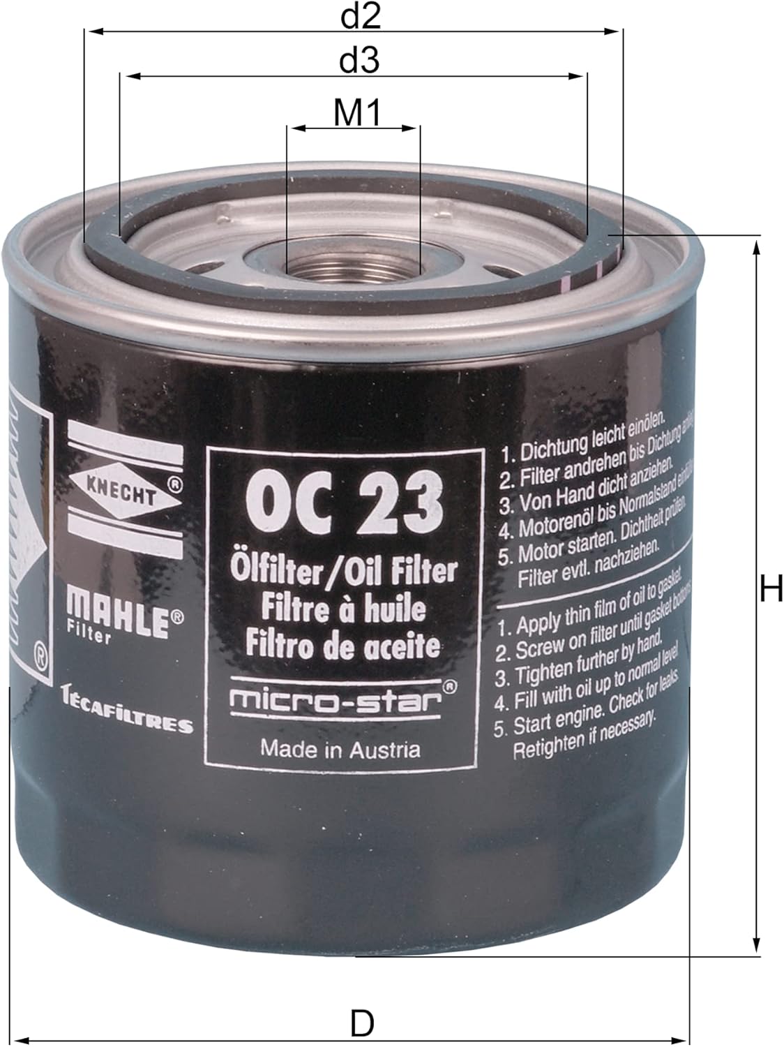 MAHLE OC 23 Oil Filter : Amazon.co.uk: Automotive