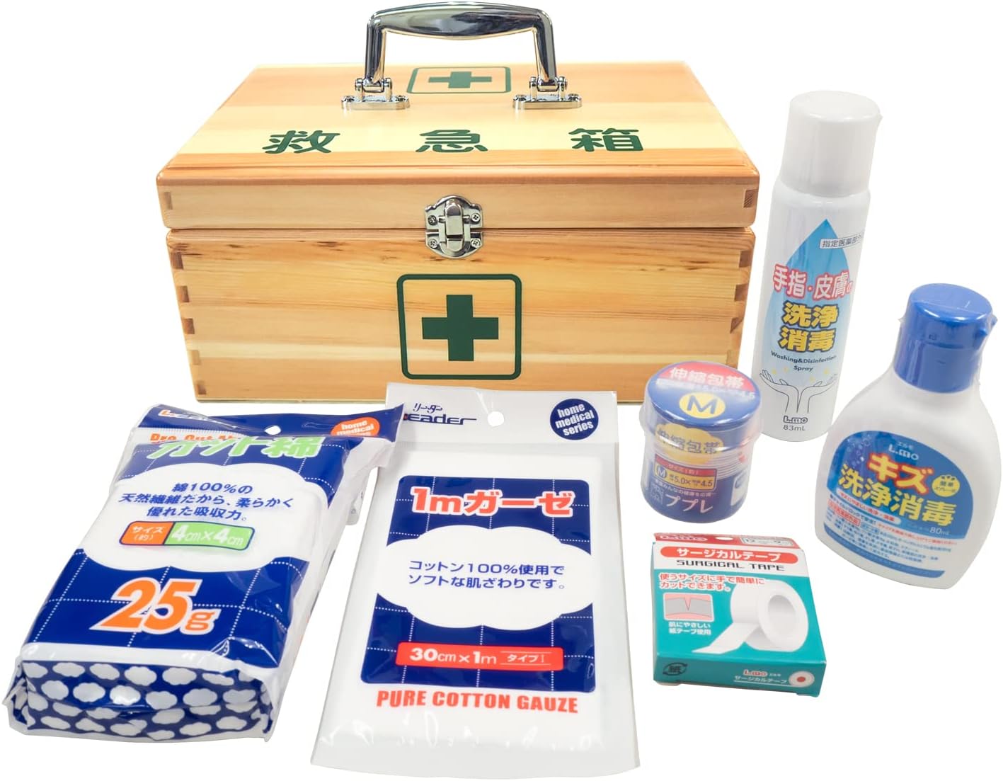 Amazon.co.jp: リーダー 木製救急箱 Mサイズ 782615 : ドラッグストア