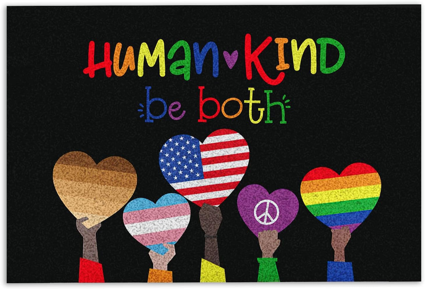 Amazon.com: OhaPrints Humankind Be Both LGBT LGBTQ Pride Love is Love ...