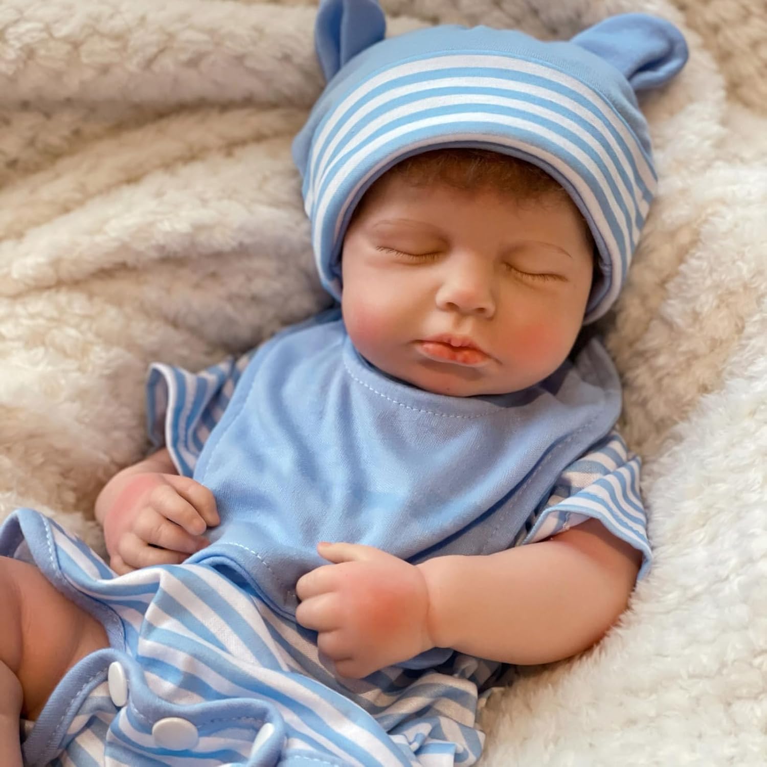 Amazon.com: Gileutay 18 Inch Full Silicone Baby Doll Realistic Sleeping ...