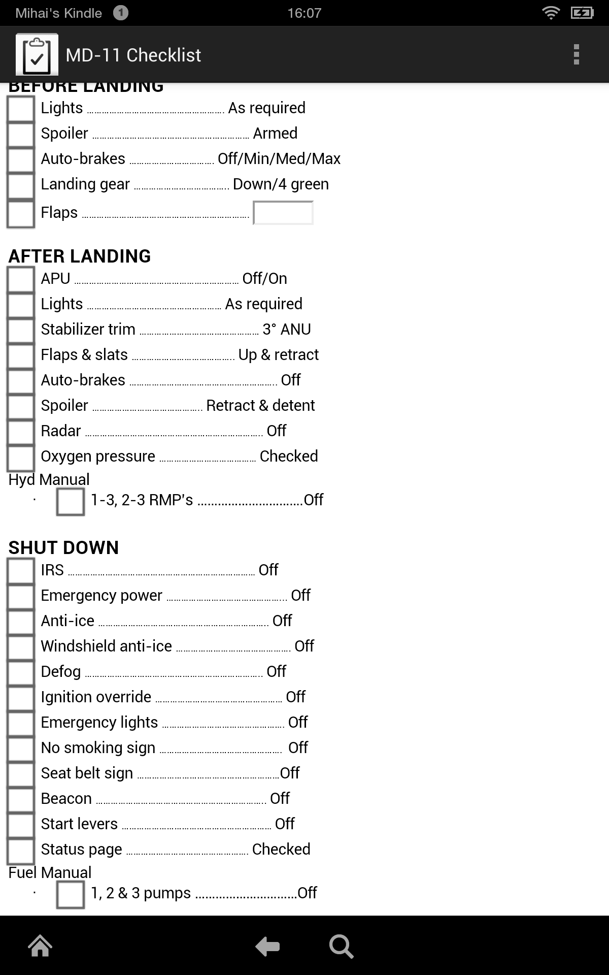 MD-11 Checklist - App on Amazon Appstore