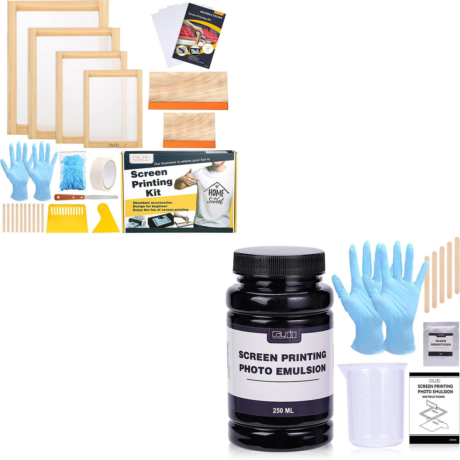 Amazon.com: Caydo 31 Pieces Screen Printing kit with Screen Printing ...