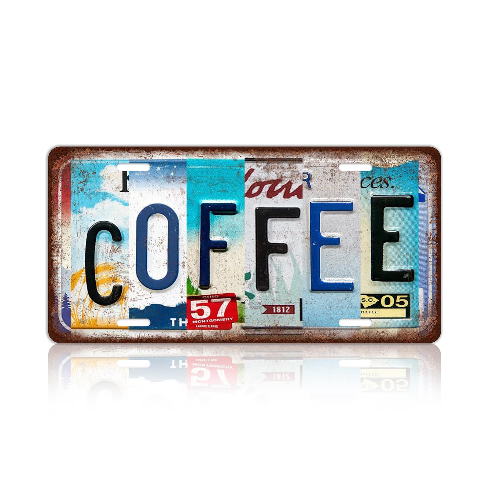 Amazon.com: Vintage Coffee Metal Tin Sign License Plate Wall Decor for ...