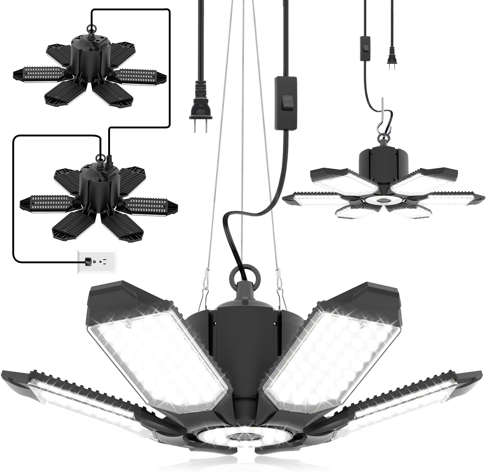 Triburst LED Shop Lights for Workshop, 4000 Lumens Super Bright Garage ...