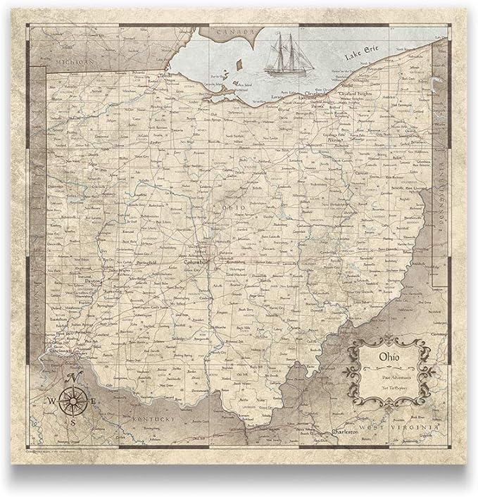 Amazon.com - Push Pin Ohio Map Board - With Push Pins to Mark Ohio ...