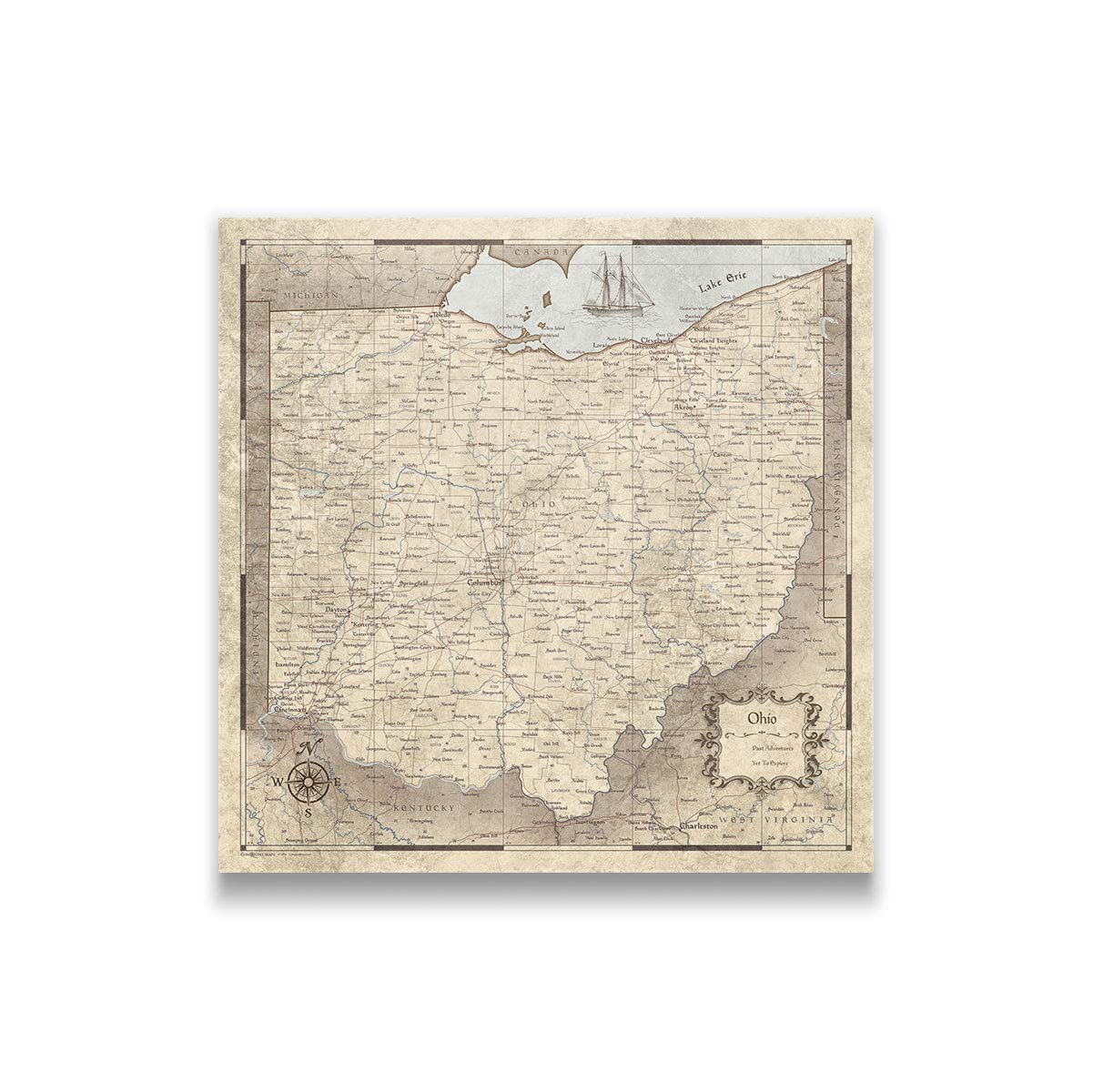 Amazon.com - Push Pin Ohio Map Board - With Push Pins to Mark Ohio ...