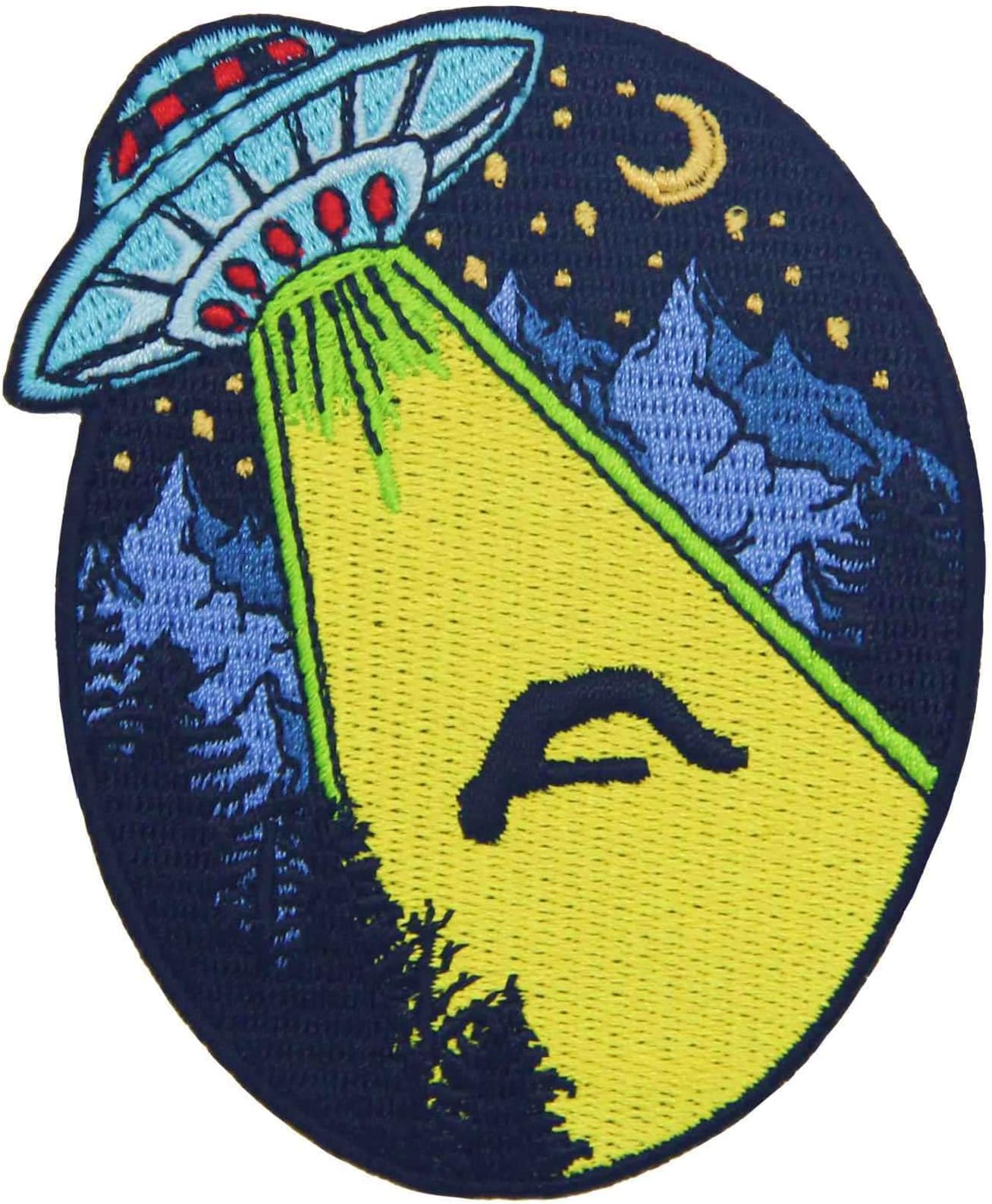 Amazon.com: Alien Head Patch Embroidered Iron-On UFO Extraterrestrial ...