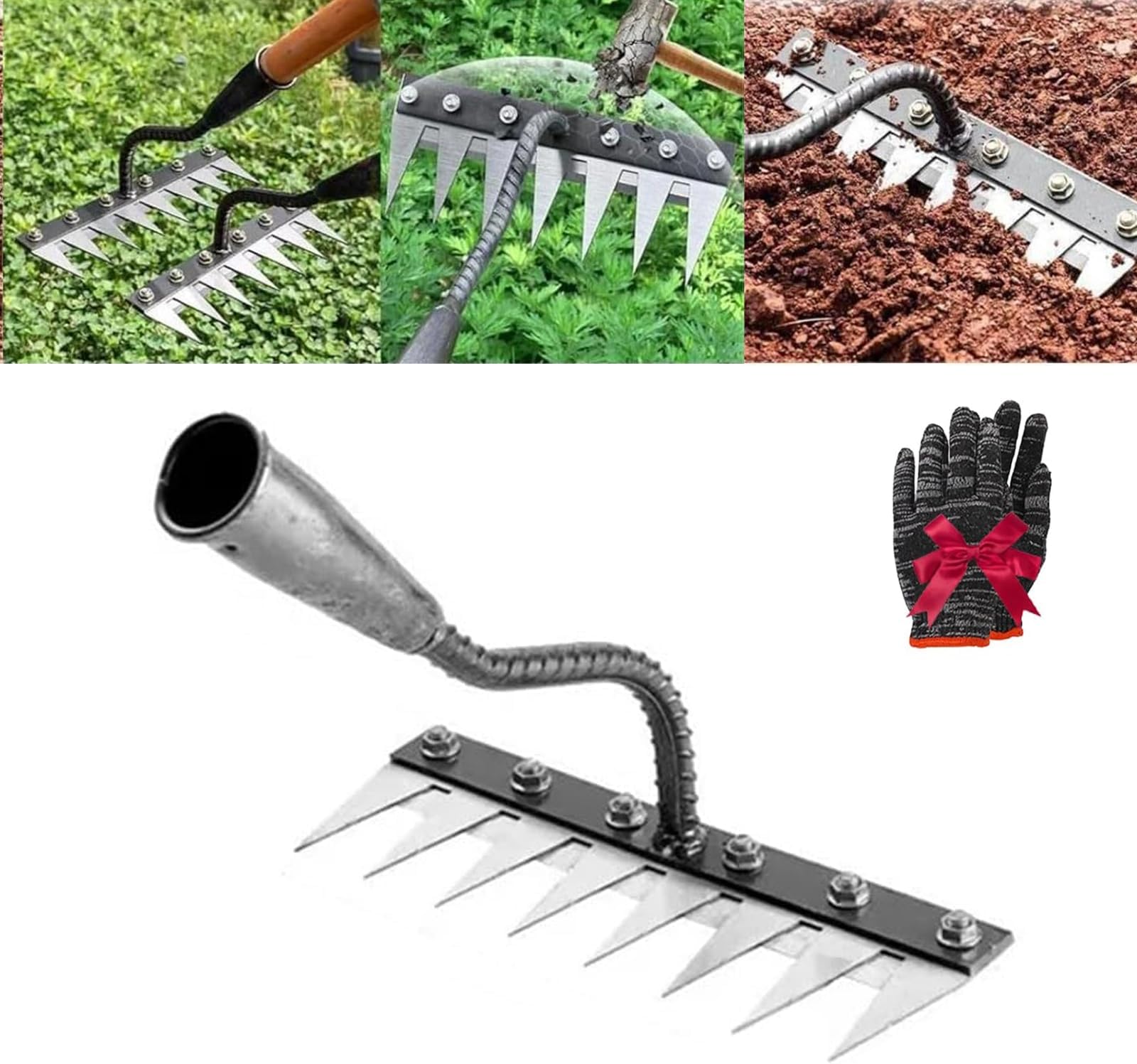 Amazon.com : RJSQAQE Iron Rake for Gardening and Weeding, Ironrake The ...