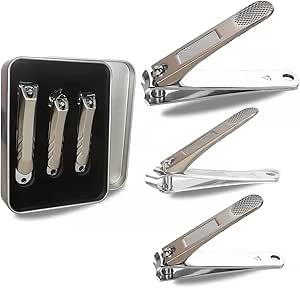 Amazon.com : Nail Clippers Set-3 Pcs,Stainless Steel Toenail Clippers ...
