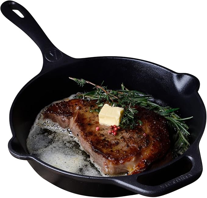 Amazon.com: Victoria 10-Inch Cast Iron Skillet, Pre-Seasoned Cast-Iron ...