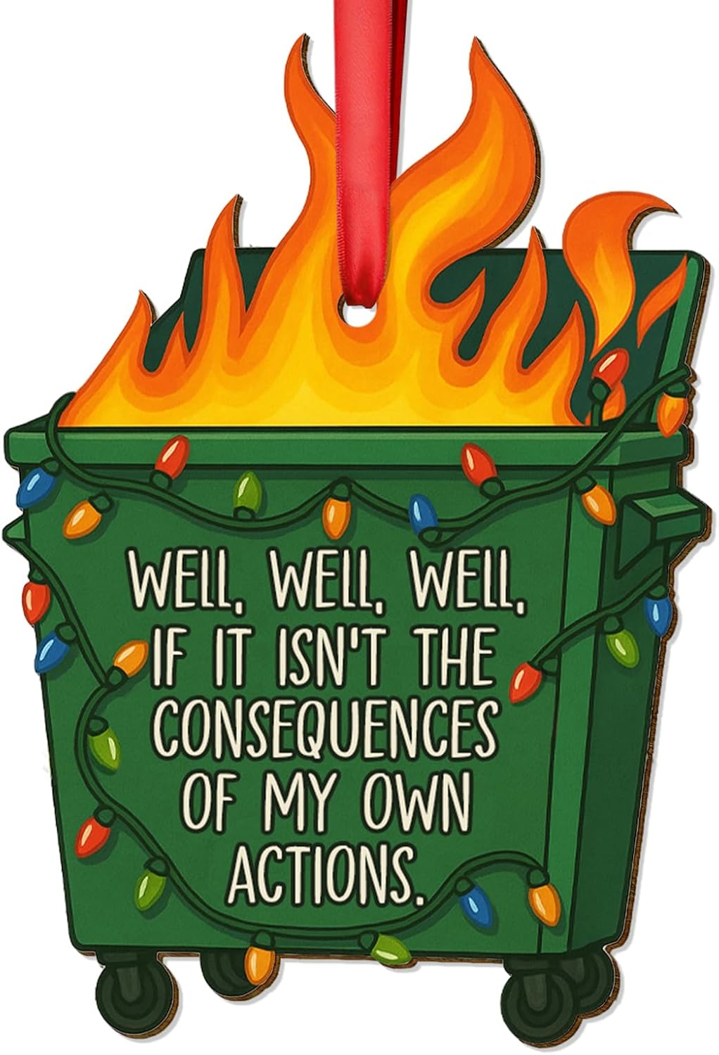 Amazon.com: GEPOSTORE Wooden Christmas Ornament 2025 – Funny Dumpster ...