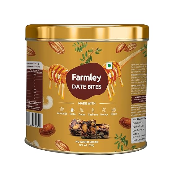 Farmley Premium Date Bites Dry Fruit Barfi Healthy and Delicious Sweets ...