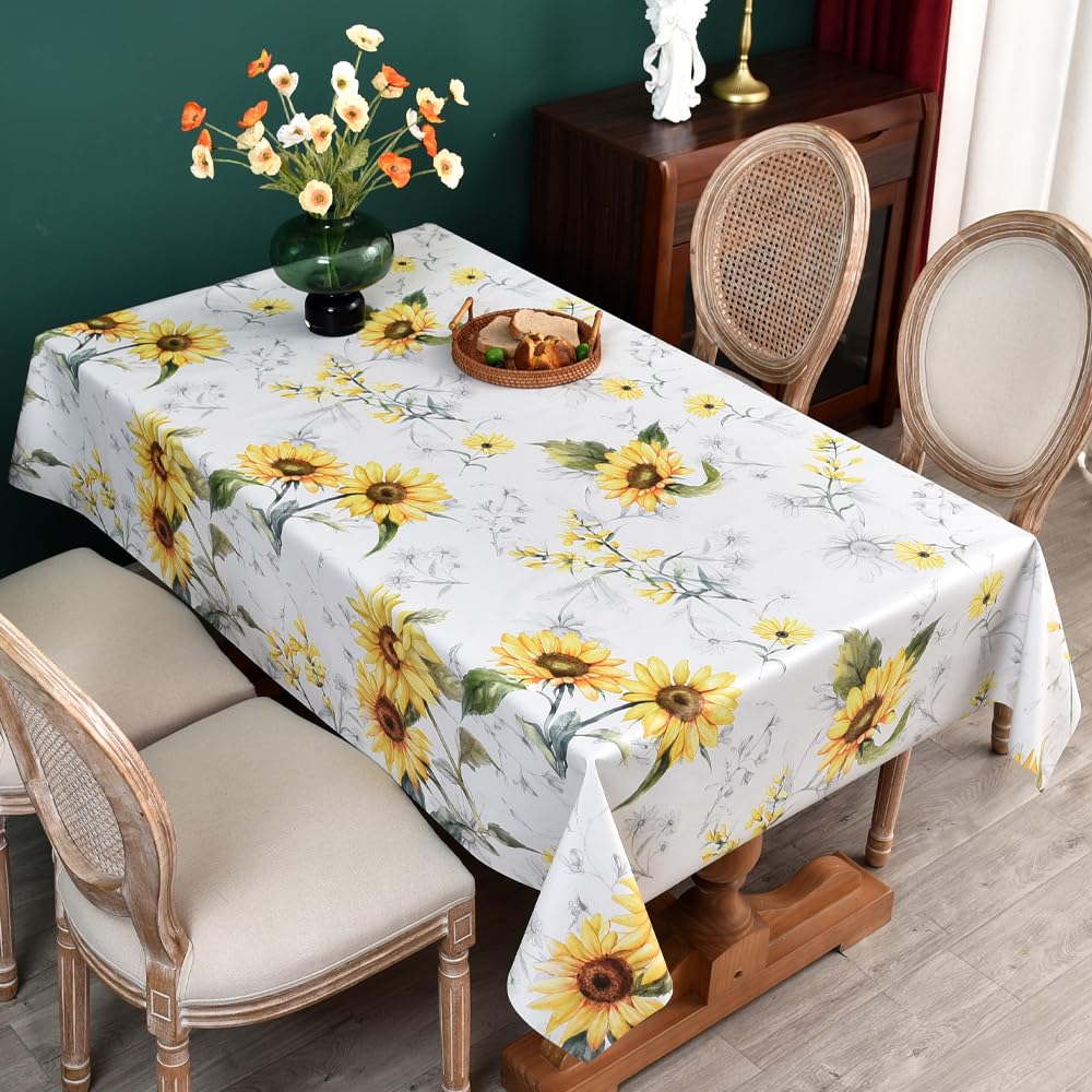Amazon.com: Zobesta Vinyl Tablecloths for Rectangle Tables, Heavy Duty ...