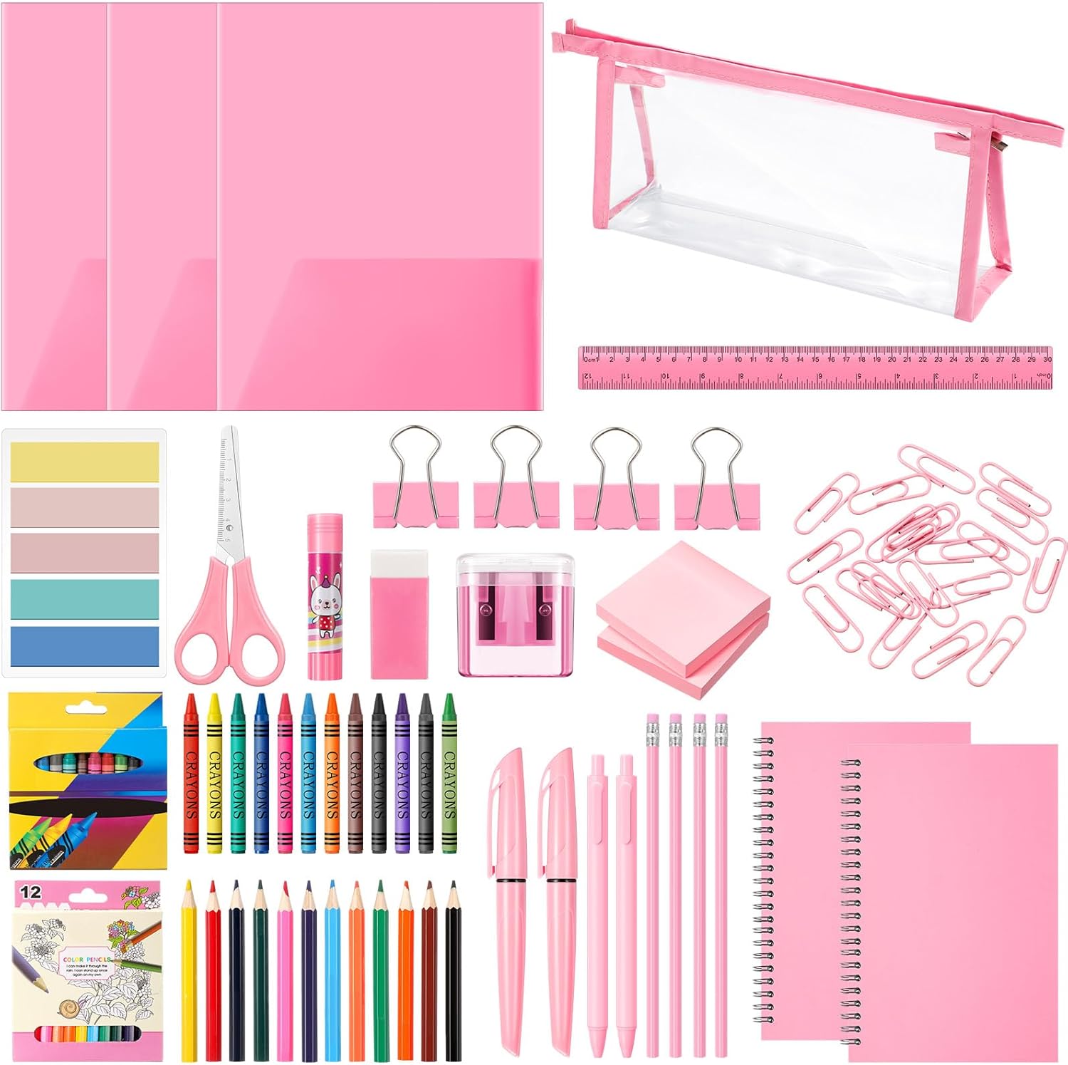 Amazon.com: Watersay 48 Pcs School Stationary Set Essentials Bundle ...