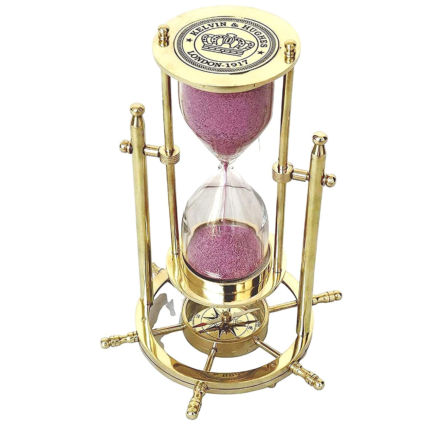 LINE Wood™ - Nautical Brass Stand Revolving and Timer 8 Inch Ship ...