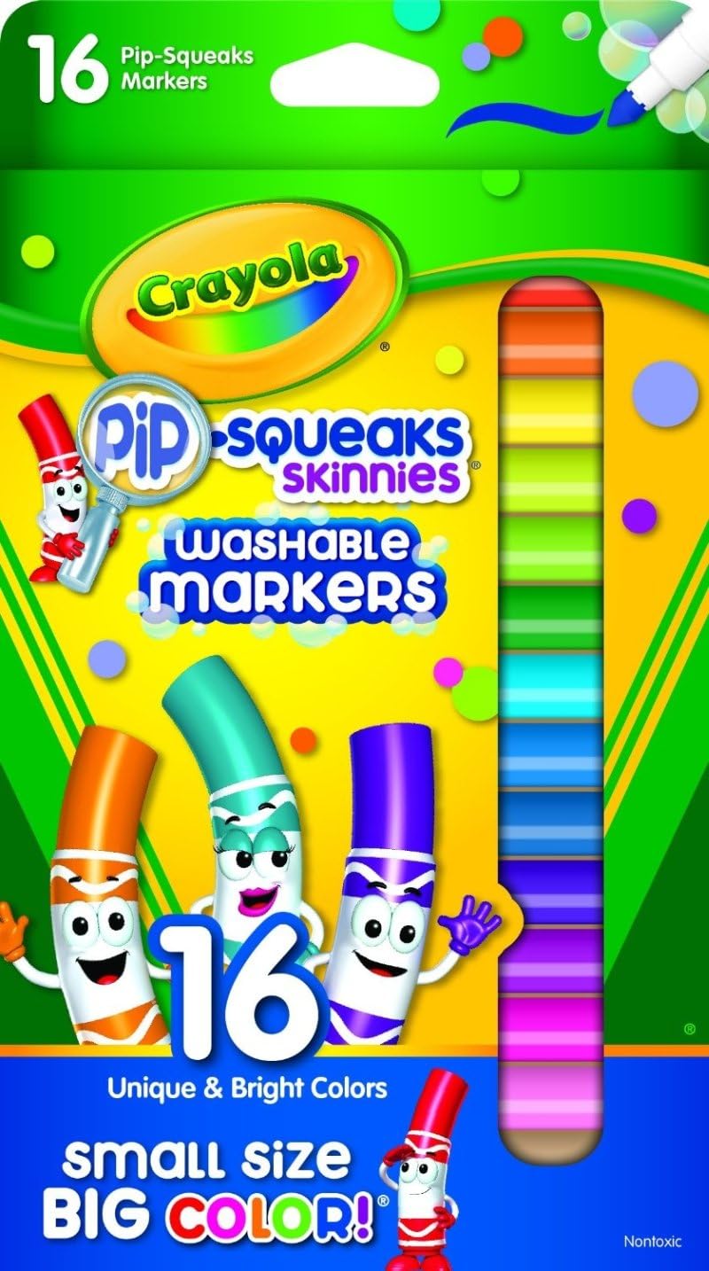 Amazon.com: Crayola 64 Pip-Squeak Skinnies Markers : Toys & Games