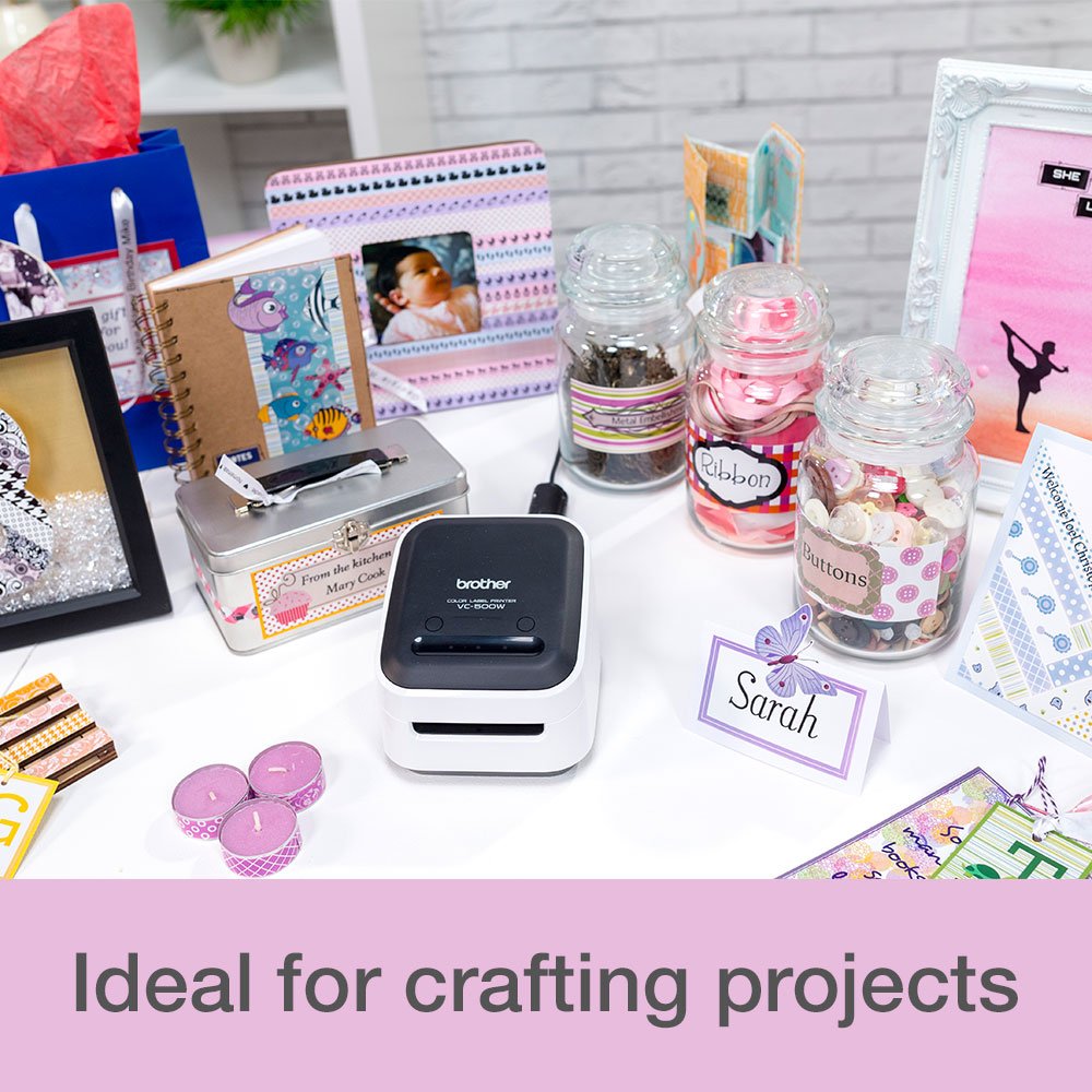 Brother VC-500W Colour Label Maker, ZINK (Zero Ink) Design 'n' Craft ...