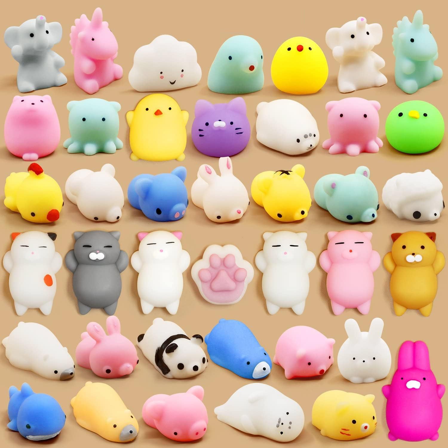 ngy 16 Pcs Squishies Kawaii Soft Silicone Toys，Cute Mini Animal Squishy ...