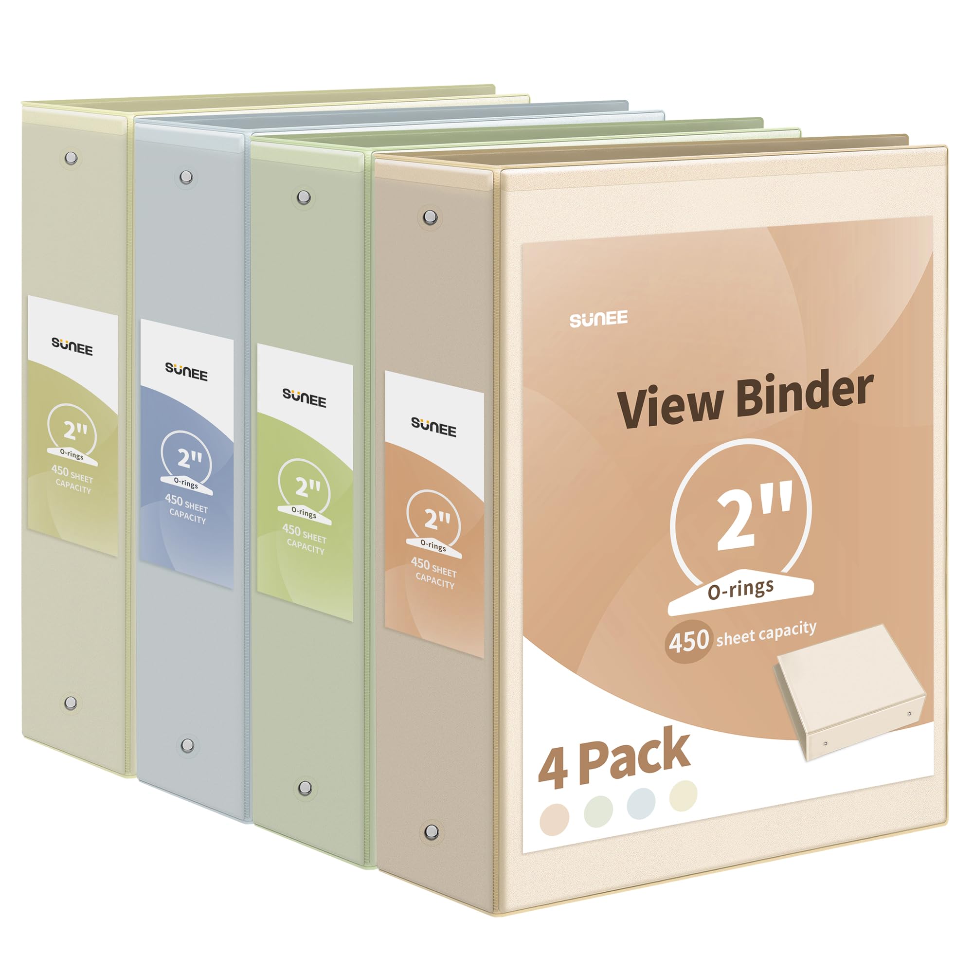 Snapklik.com : SUNEE 3 Ring Binder 2 Inch 4 Pack, Clear View Binder ...