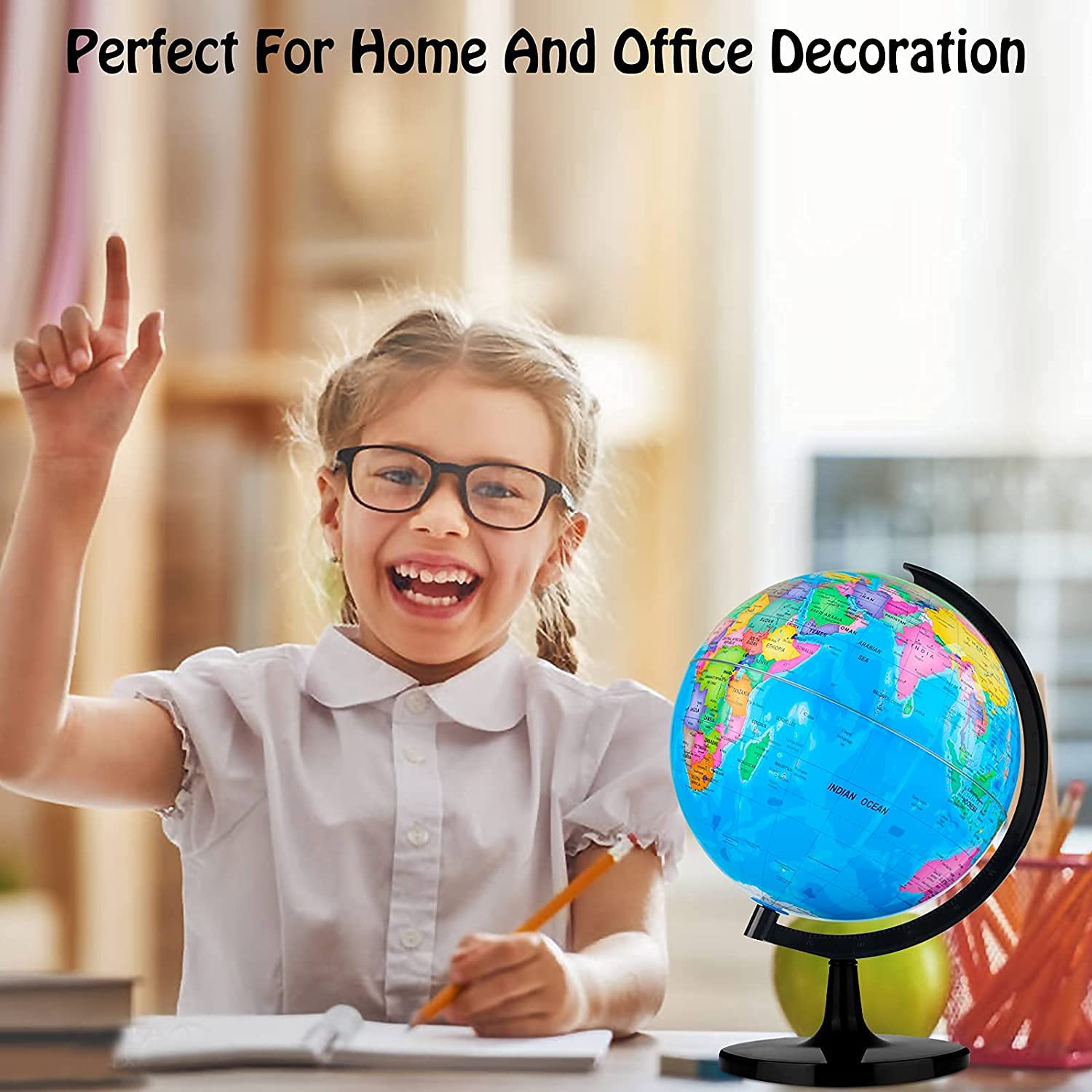 Wizdar 10'' World Globe for Kids Learning, DIY Assemble Educational ...