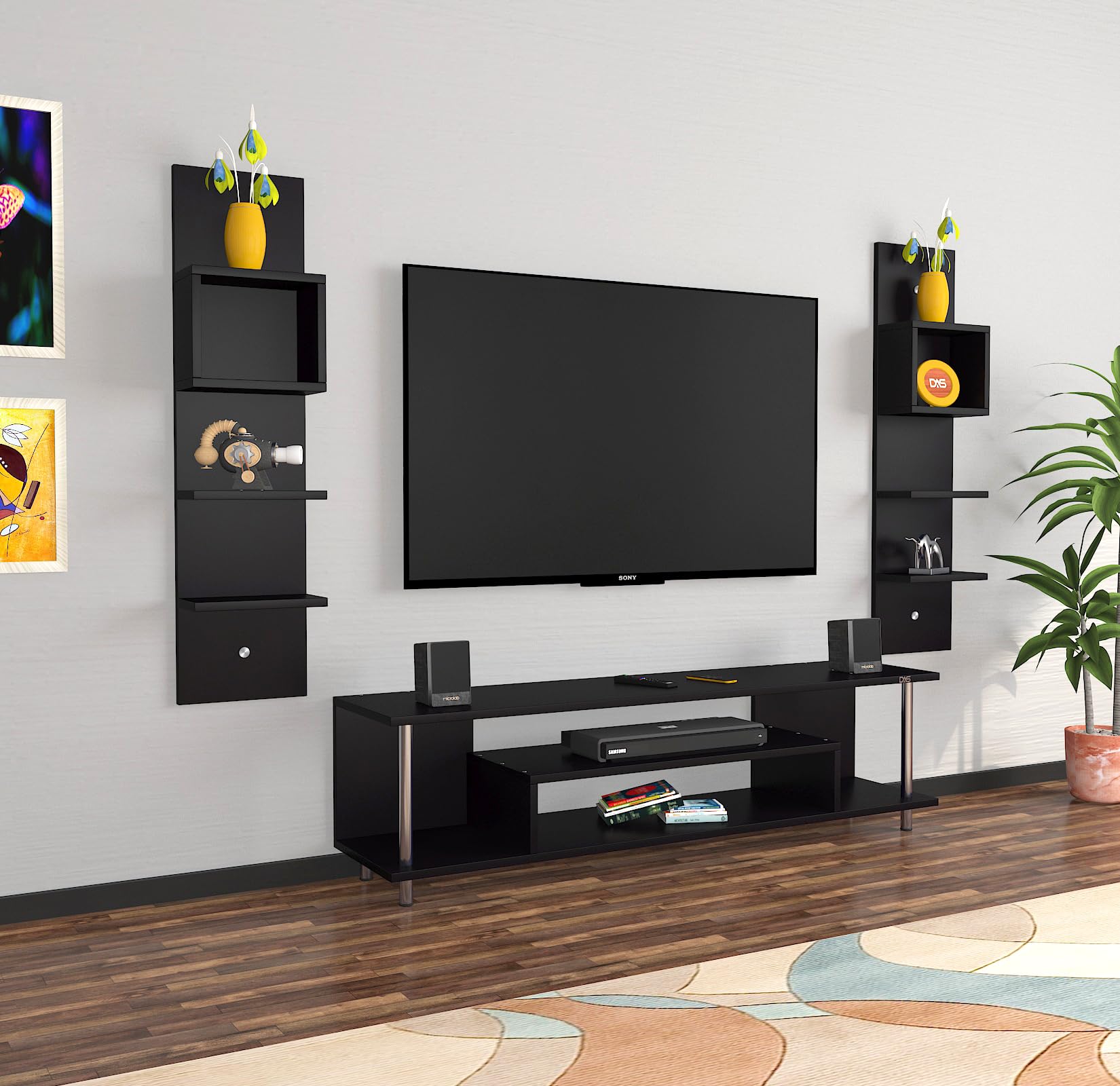 DAS Calix Engineered Wood Freestanding TV Entertainment Unit/Tv Rack ...