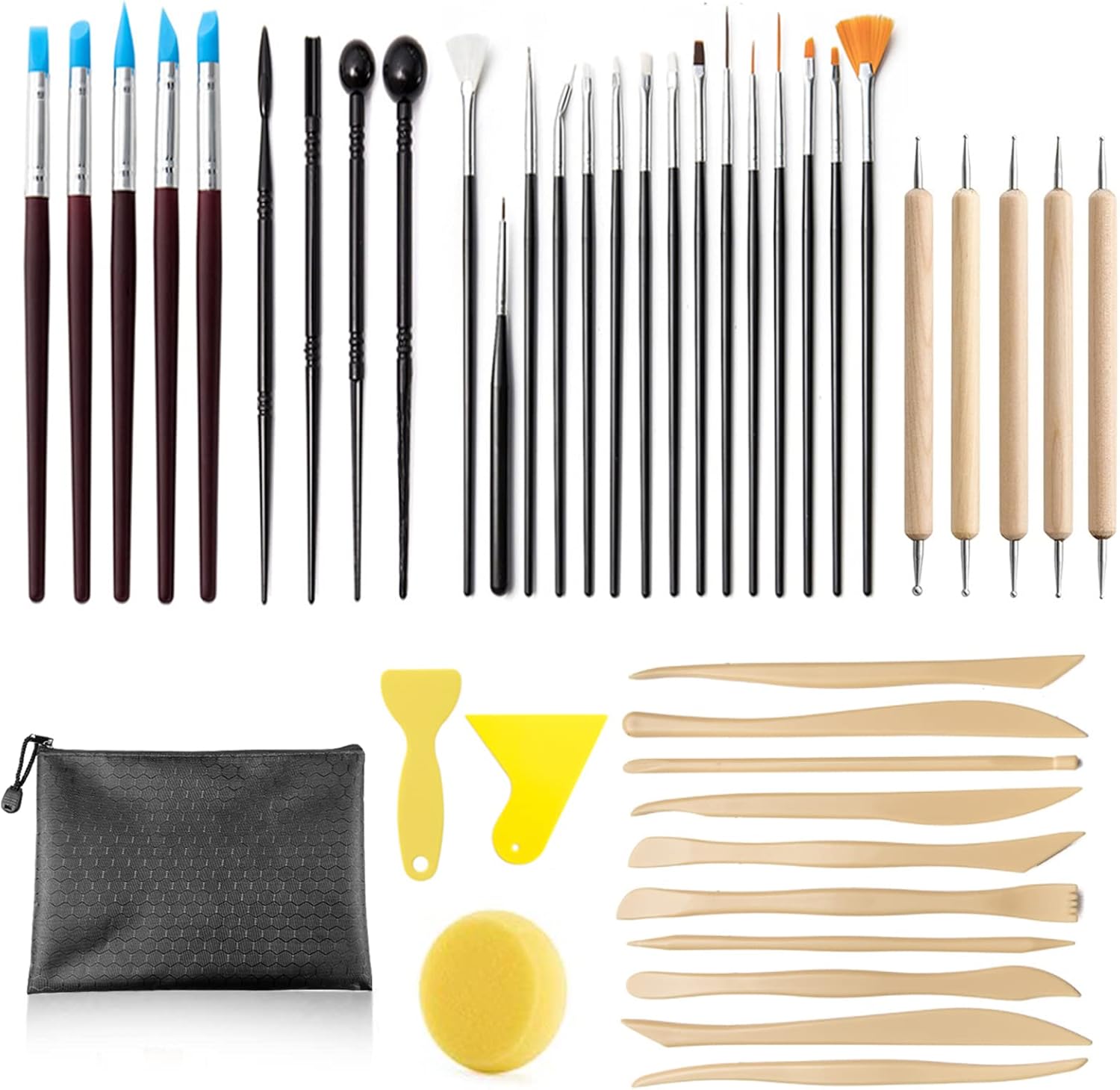 Amazon.com: 44-PCS Polymer Clay Sculpting Tools Set, Pottery Clay Tools ...