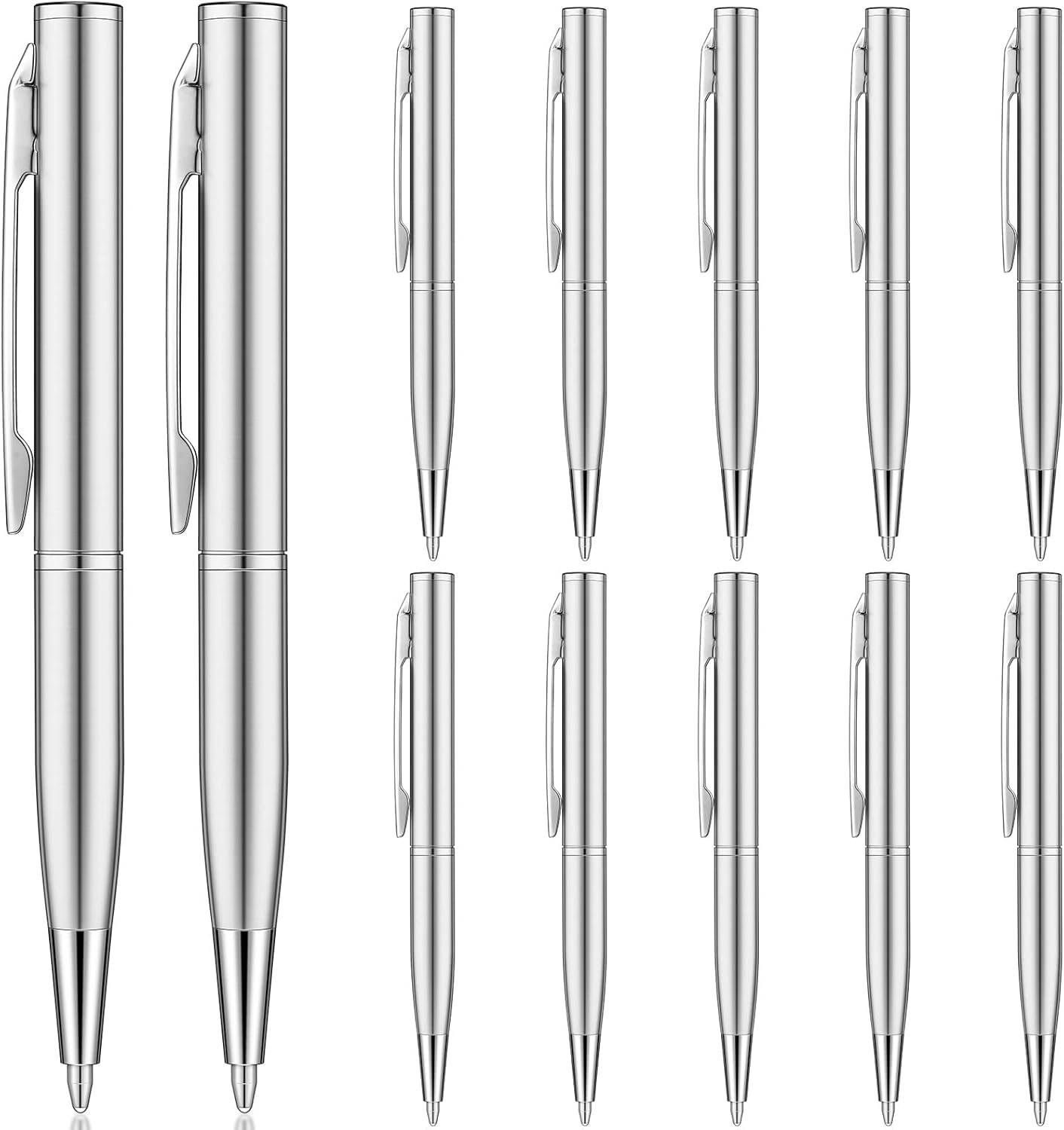 Chinco 16 Pcs Small Ballpoint Pen Mini Pens Bulk Metal Stainless Steel ...