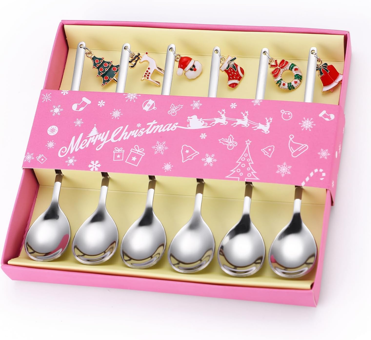Amazon.com: Xzhixiao 6pcs Pieces Of Stainless Steel Reindeer Spoons ...