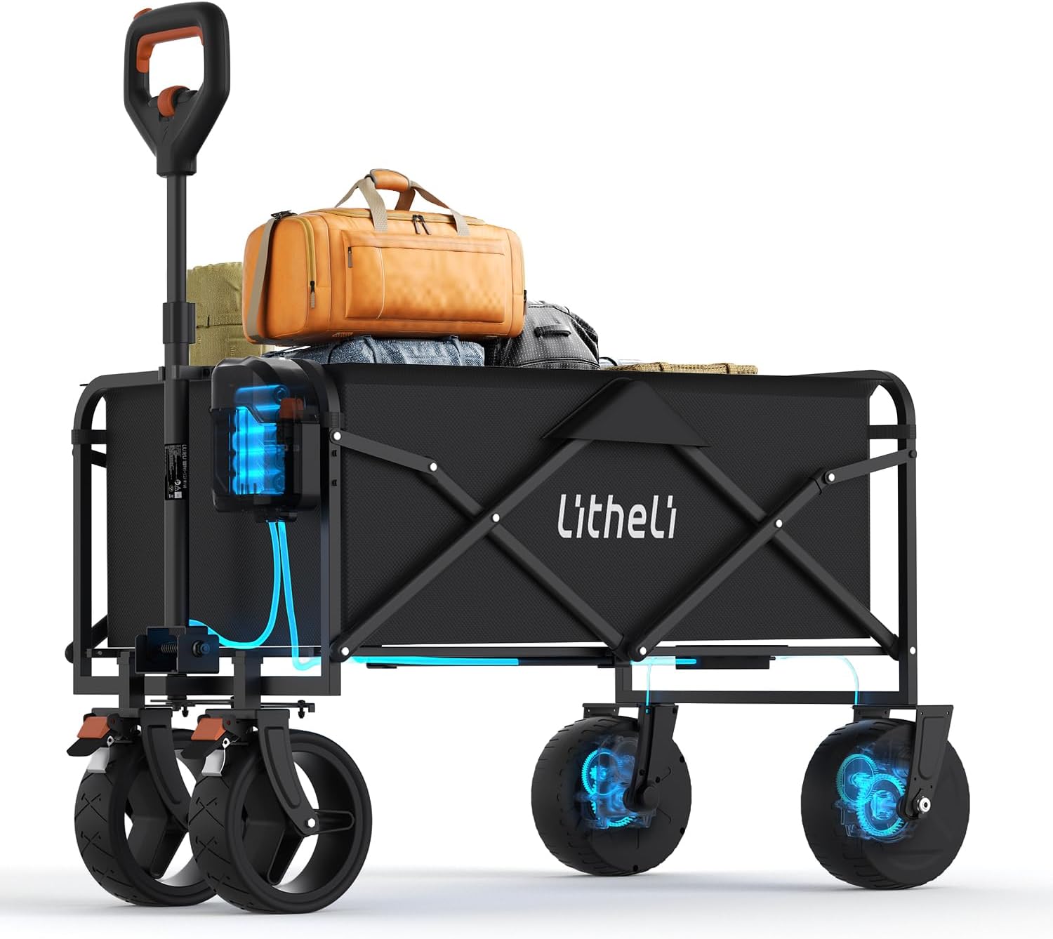 Amazon.com : Litheli Electric Collapsible Wagon Cart Foldable, 100L ...