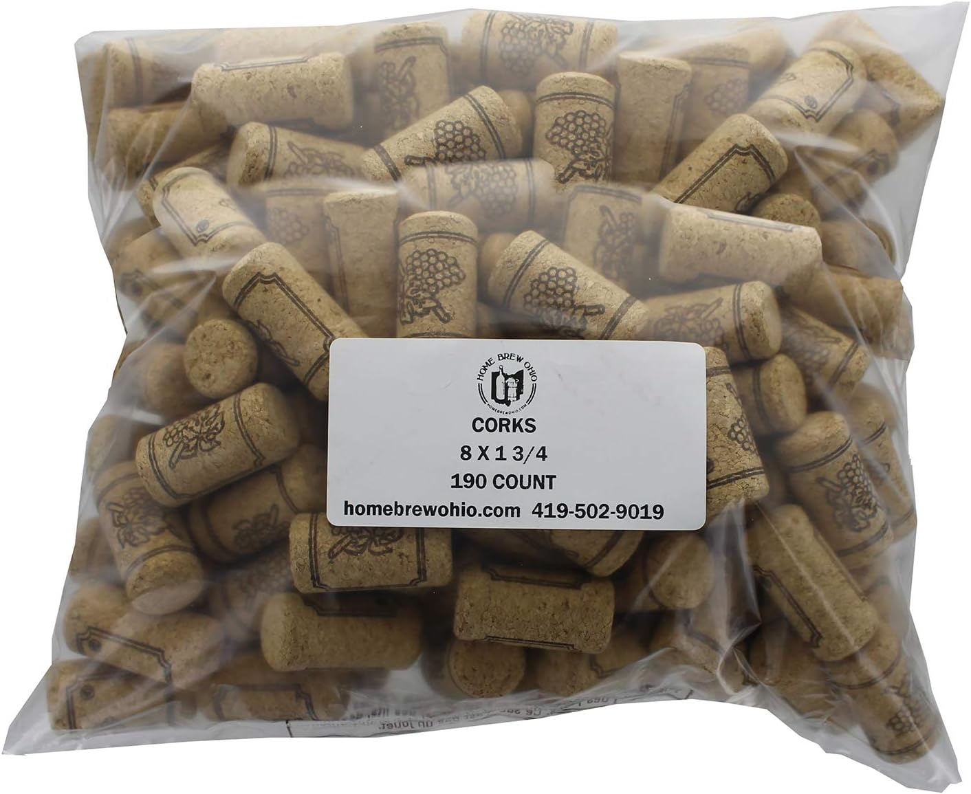 Amazon.com: Home Brew Ohio #8 Straight Corks, 8" x 1 3/4" (Pack of 190 ...