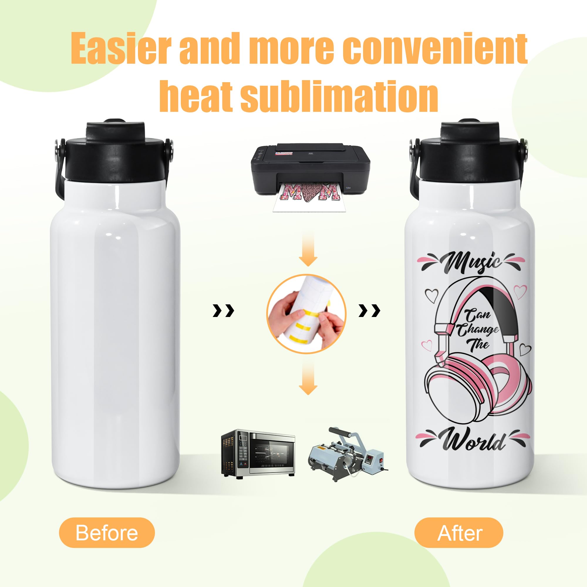 Snapklik.com : AGH 32 Oz Sublimation Water Bottle Blanks, 8 Pack Double ...