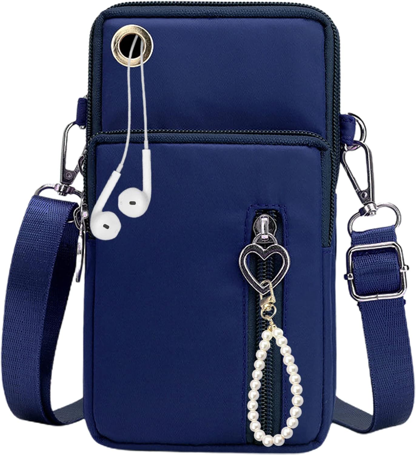 Pochette Portable Bandoulière Femme Sac Portefeuille Bleu Foncé 2pcs ...