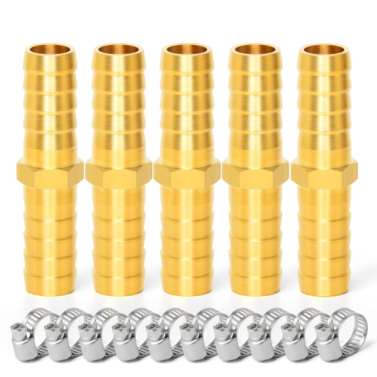 TAILONZ PNEUMATIC Union 10mm Barbed x 10mm Barbed Splicer Brass Hose ...