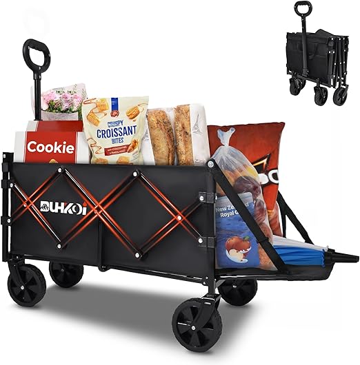 Amazon.com : Compact Foldable Tailgate Wagon Cart with Wheels, 12 lb ...