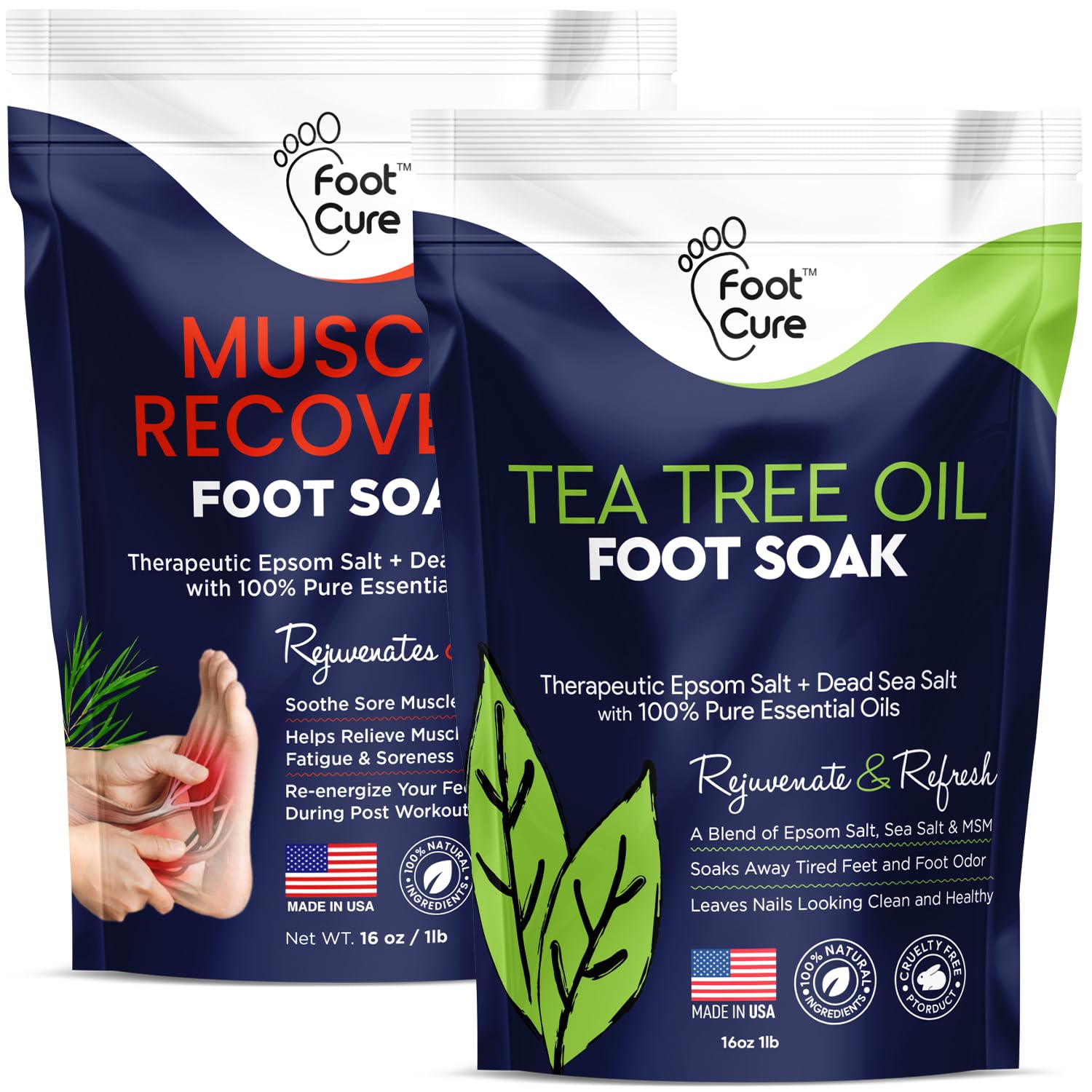 Amazon.com : Tea Tree Oil & Muscle Foot Soak with Epsom Salts - All ...