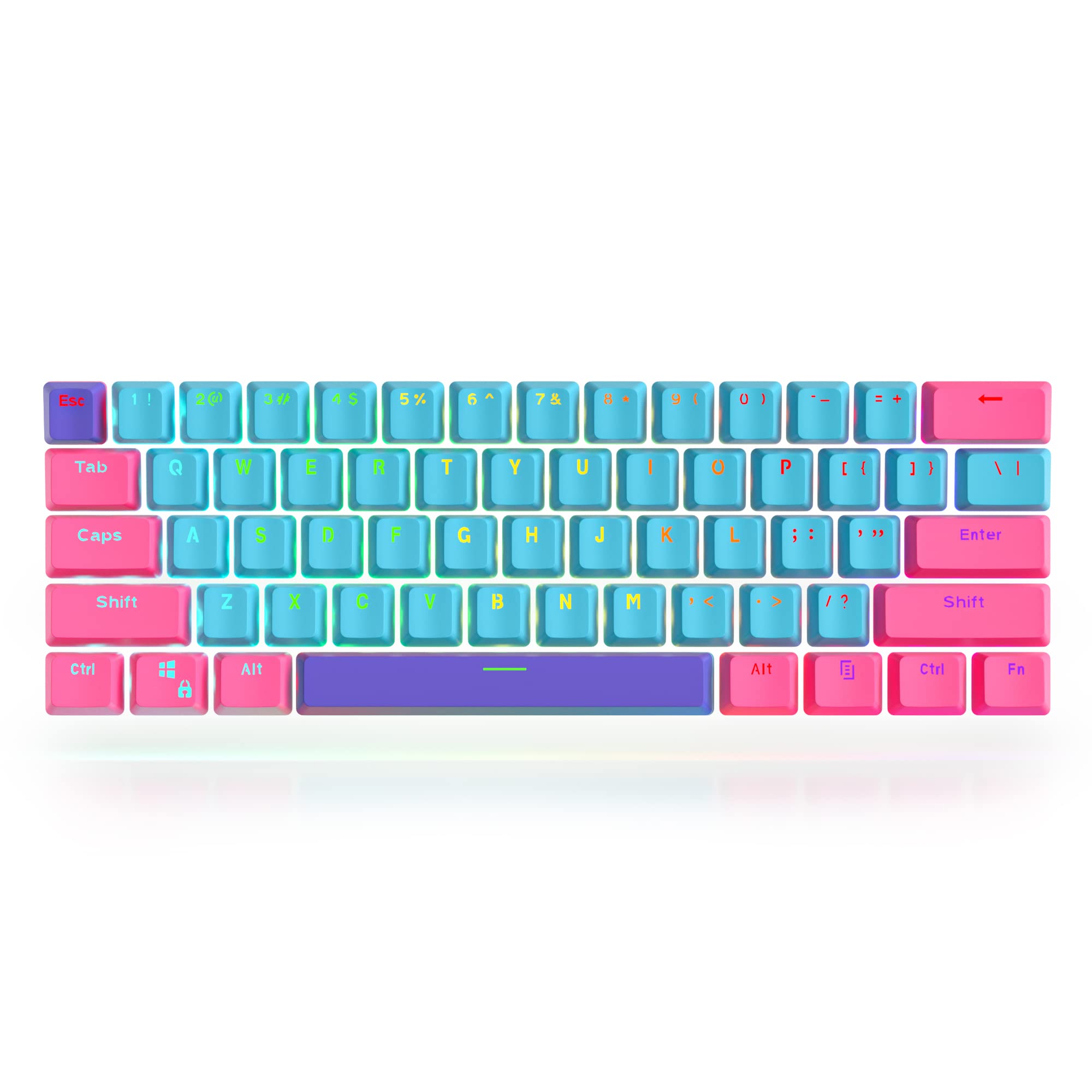 61 Pbt Keycaps 60 Percent Custom Backlit Key Caps Covers | Desertcart ...