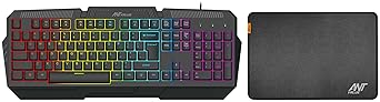 Ant Value GK1001 Wired Membrane Gaming Keyboard with Backlit 7-Color ...