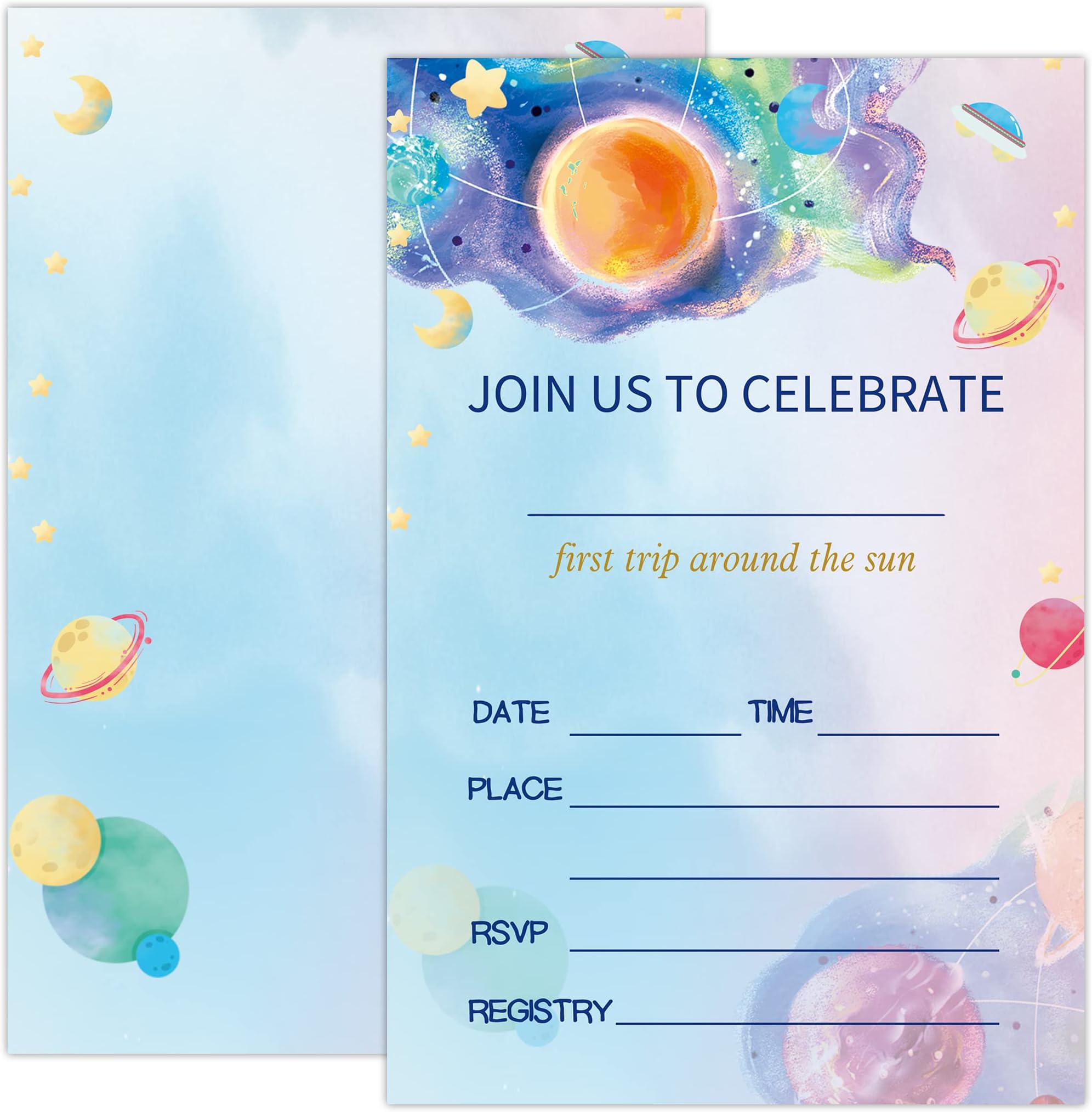 Amazon.com : JJOINUS Birthday Invitations for Boy, Girl, Kid, Solar ...