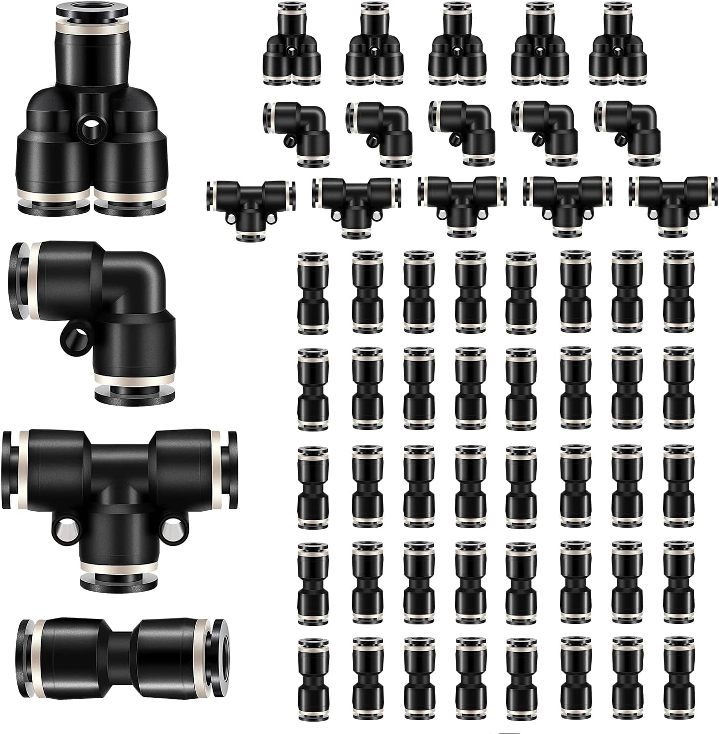 Amazon.com: Socpuro 55 Pcs Push to Connect Fittings Quick Release ...