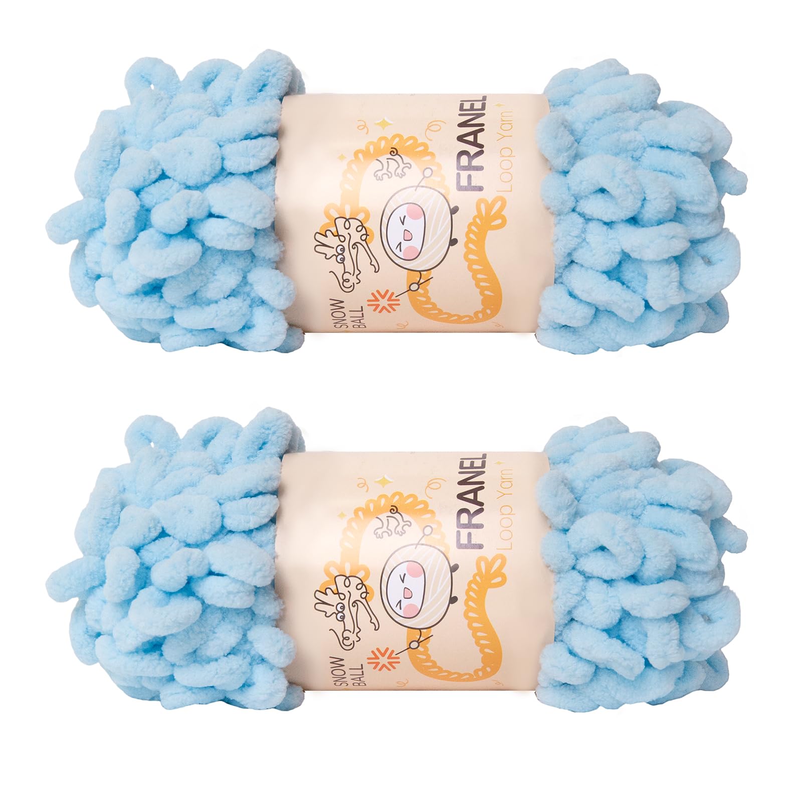 Amazon.com: Franel Loop Yarn 100% Polyester Chenille White Puffy Yarn ...