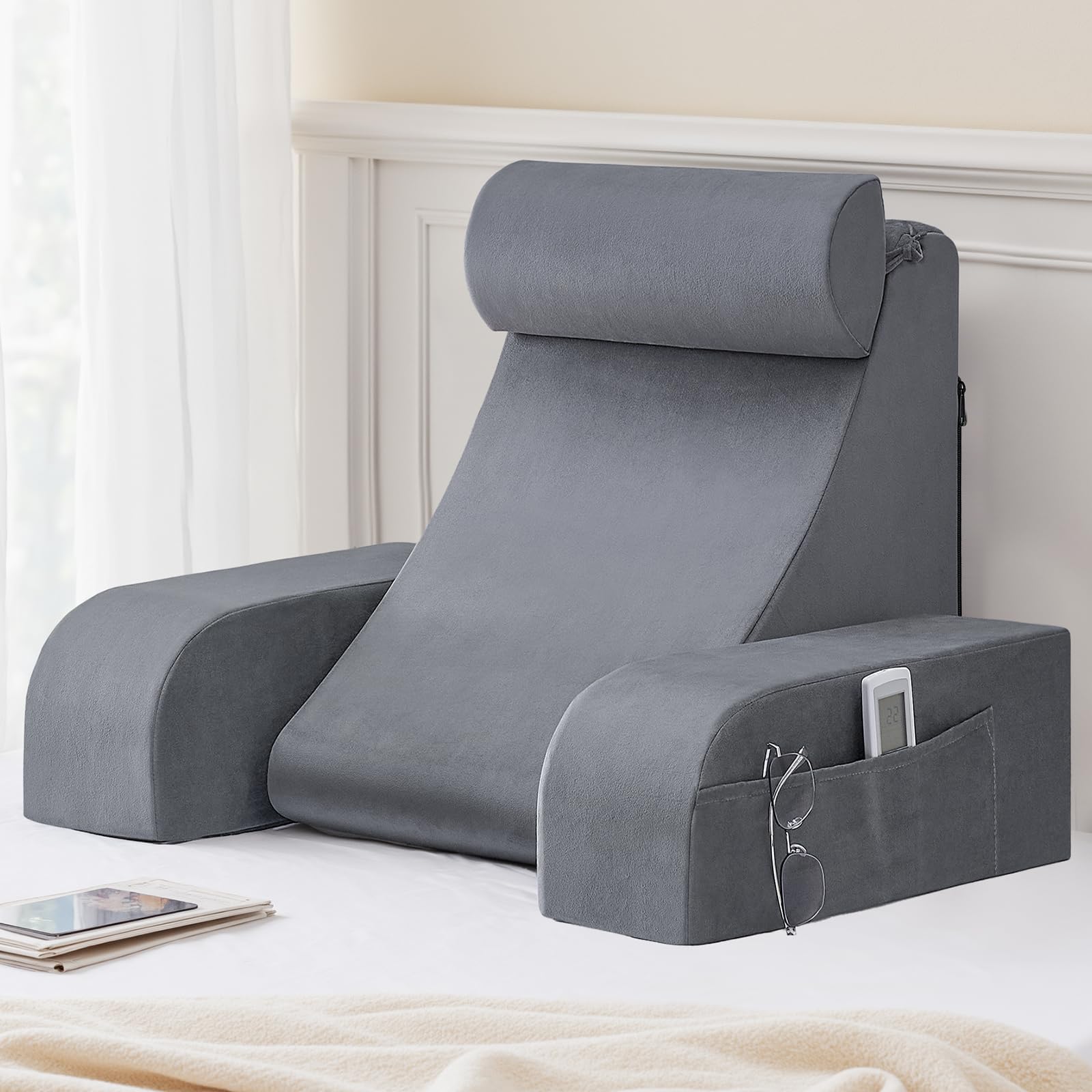 Amazon.com: Kayfia Reading Pillow for Sitting up 4 in 1 Backrest Pillow ...