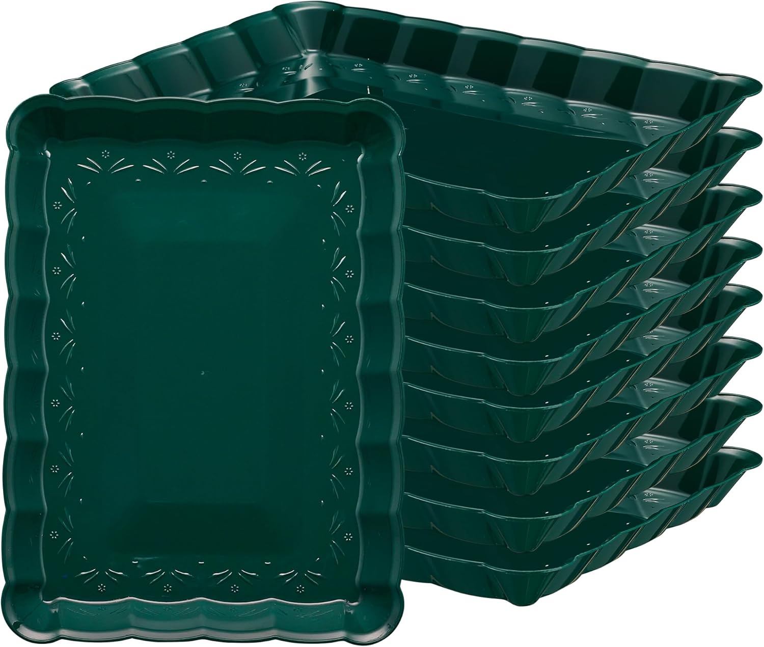 Amazon.com | Plasticpro Plastic Green Christmass Serving Trays ...