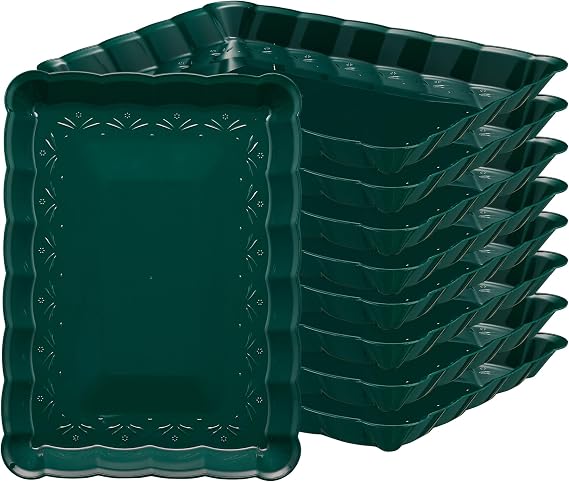 Amazon.com | Plasticpro Plastic Green Christmass Serving Trays ...