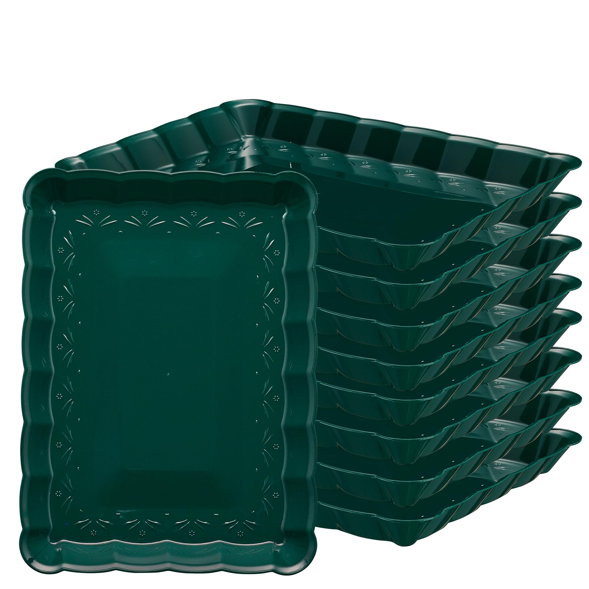 Snapklik.com : Plasticpro Plastic Green Christmass Serving Trays