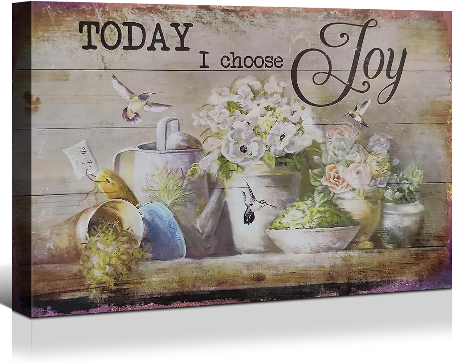 Amazon.com: ZKBX - Farmhouse Floral Wall Art Choose Joy Daily with ...